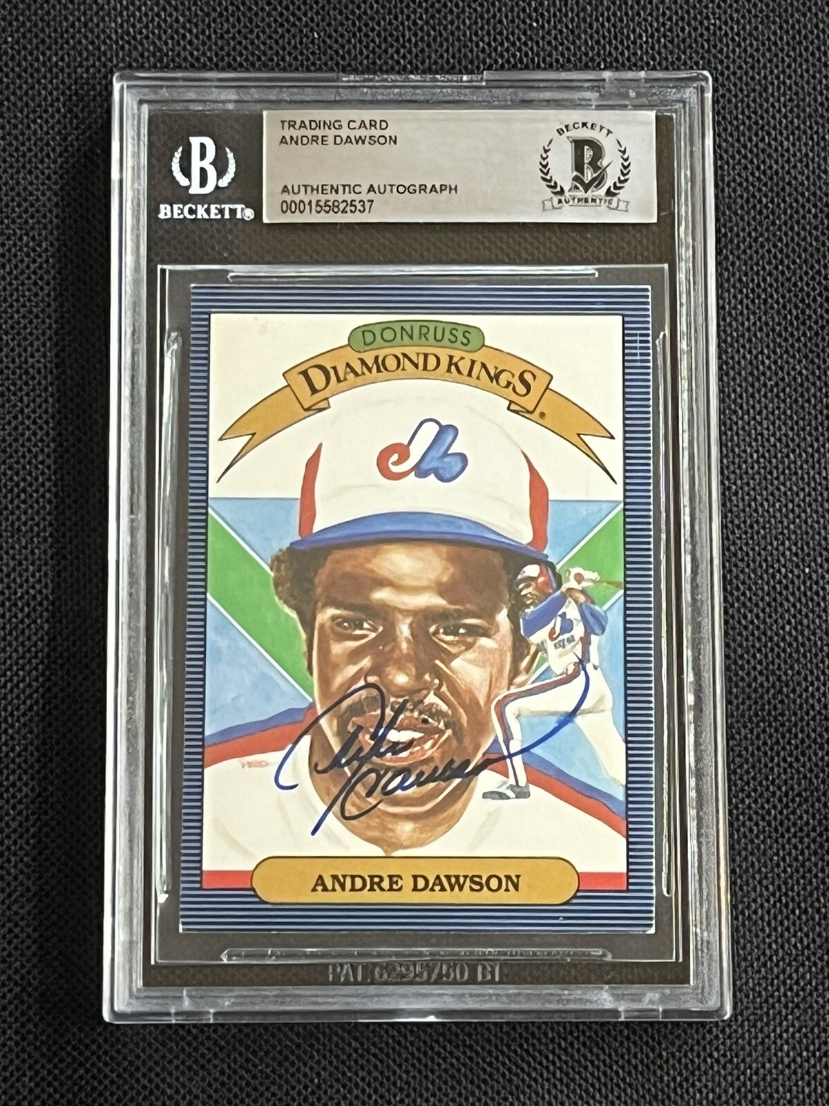 ANDRE DAWSON 1986 DONRUSS DIAMOND KINGS SIGNED AUTOGRAPHED CARD BAS ...