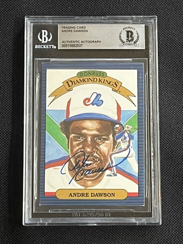 ANDRE DAWSON 1986 DONRUSS DIAMOND KINGS SIGNED AUTOGRAPHED CARD BAS ...