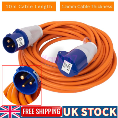 10M Heavy Duty Hook Up Caravan Cable Camping 16 Amp 240V Mains ...