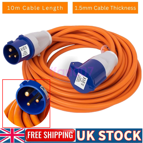 10M Heavy Duty Hook Up Caravan Cable Camping 16 Amp 240V Mains ...