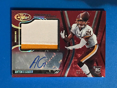 ANTONIO GIBSON 2020 CERTIFIED FRESHMAN FABRICS RED /25 RPA ROOKIE RC ...
