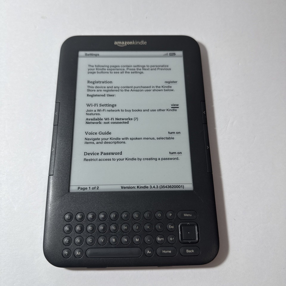 Amazon Kindle Keyboard (3rd Gen.) D00901 4GB Wi-Fi 6" eReader - Updated ...