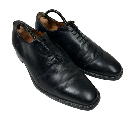 Canali Dress Shoes oxford Black Leather Italy Almond Toe Men's 43EU 10 ...