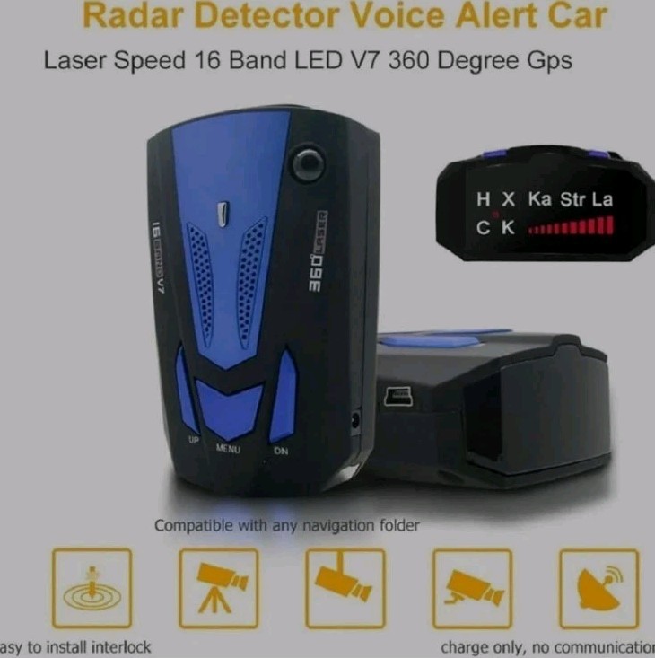 New Car Radar 16 Band V7 GPS Speed Police Safe Detector Voice Alert ...