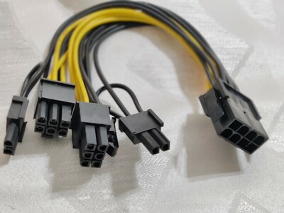 PCI-E 8 Pin Female To Dual 6+2 Pin Male GPU Video Card Power Adapter ...