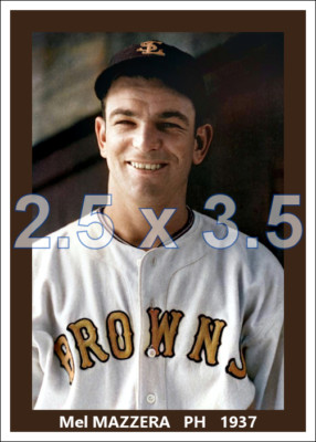 Mel Mazzera - 1937 St. Louis Browns - choose a size - colorized print ...