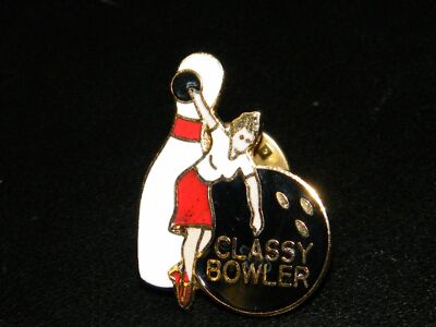 Classy Woman Bowler Collectible Bowling Pin / Pinback / Lapel Only ...