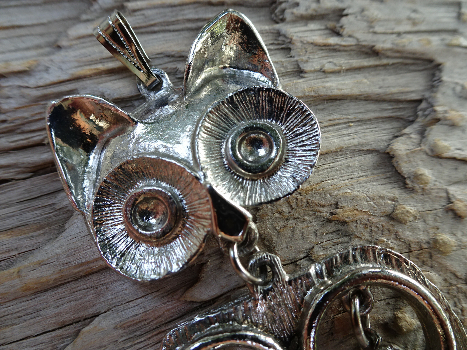OWL Joint Pendant Rhodium Silver Plated with bell cap Mounts (pkg 3 ...