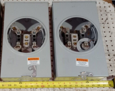 (2) LOT SCHNEIDER ELECTRIC SQUARE D 100766 200 AMP 1 PH 3W METER ...