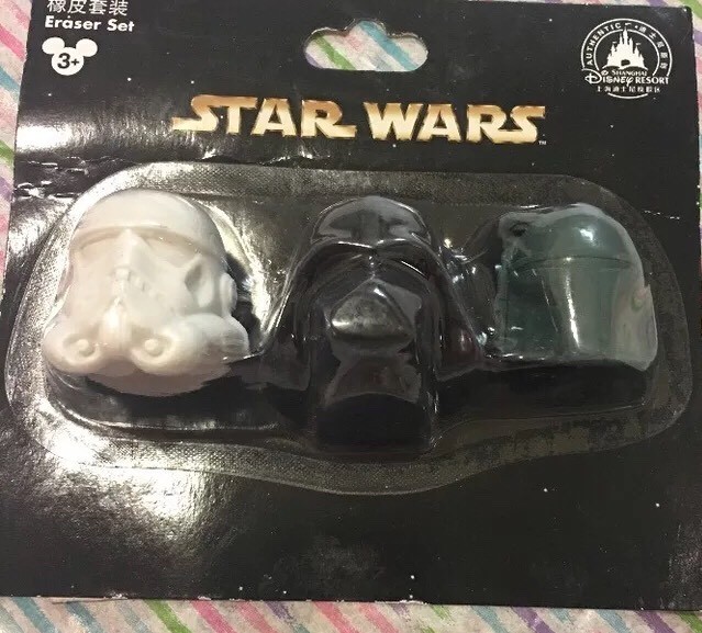 Disney STAR WARS Erasers Set of 3 StormTrooper - Darth Vader - Boba ...
