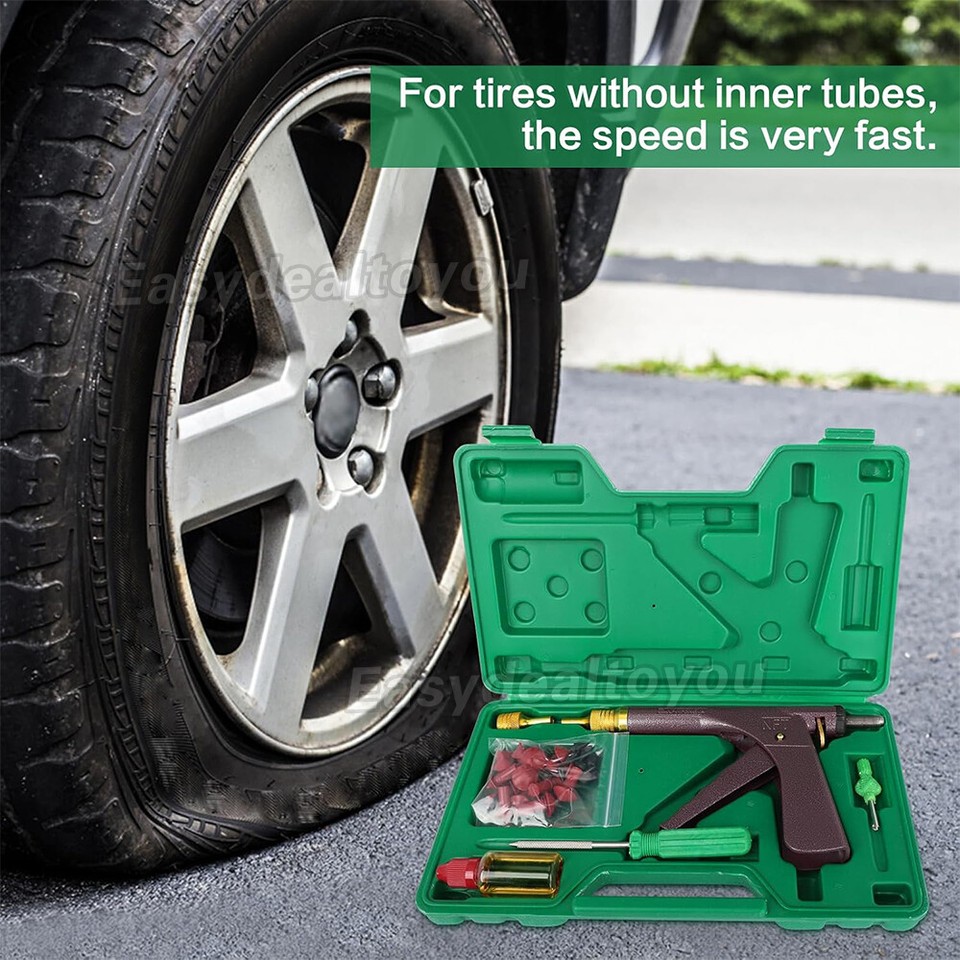 Tubeless Tire Wheel Tyre Repair Kit Mushroom Plugs Vacuum Gun Nozzle ...
