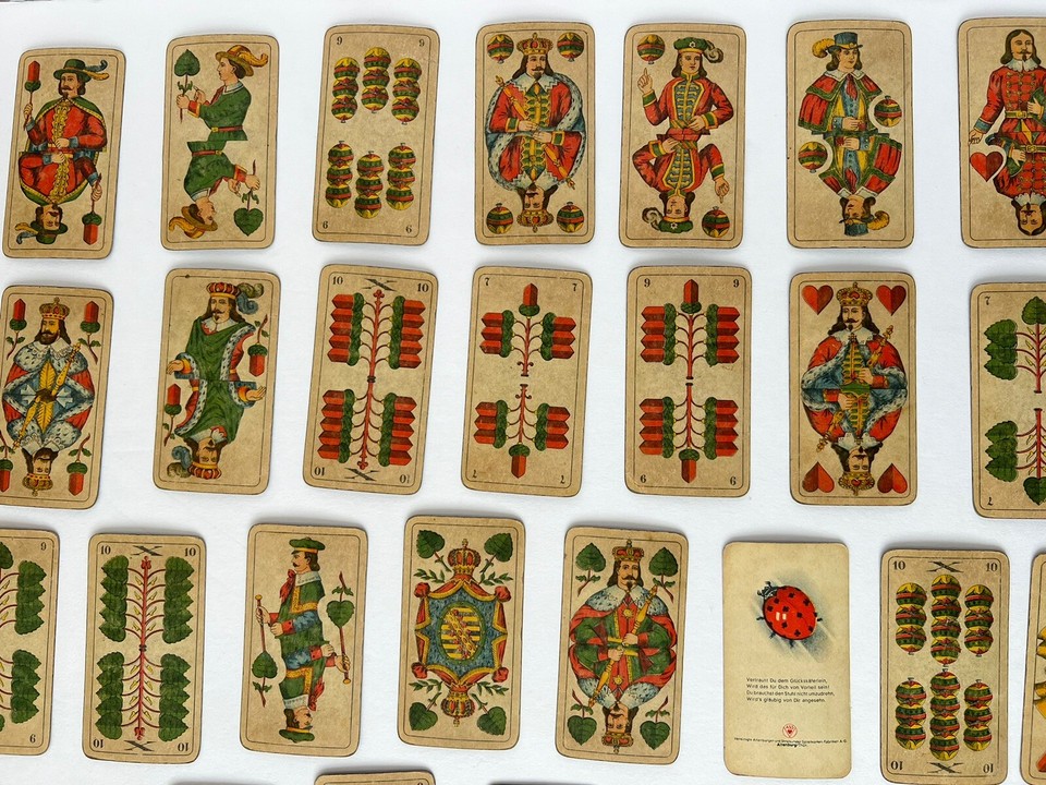 Antique German 1800s Playing Cards Rare Card Game Unique Artwork | eBay