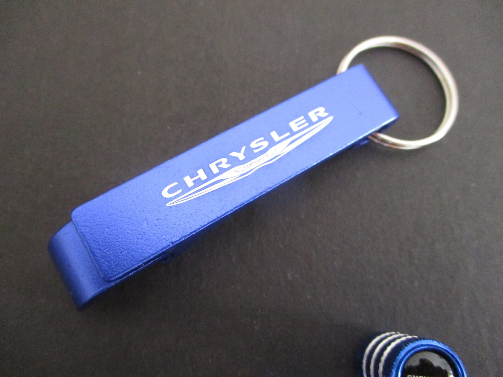 4x Blue Chrysler 300 Tyre Valve Stem Caps & CHRYSLER Bottle Opener ...