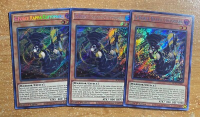 🔥 3x YuGiOh S-Force Rappa Chiyomaru BLVO-EN011 SECRET RARE NM 1ST ED ...