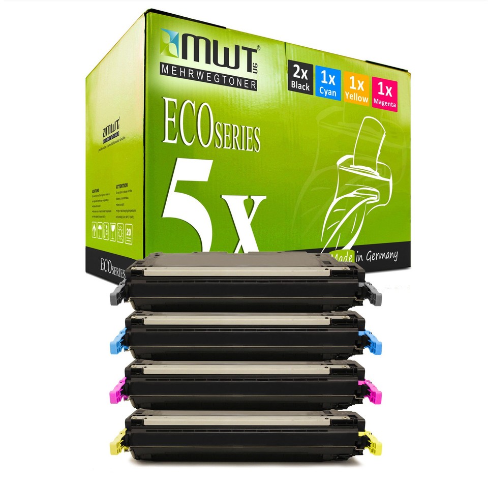 5X MWT Toner For HP Color LaserJet 3800-DN CP-3505-N 3800-N CP-3505-DN ...