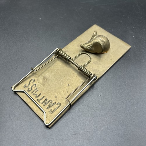 Vintage Solid Brass Cant Miss Rat Mouse Paper Clip Desk Decor ...