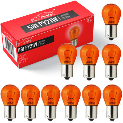 10 x 581 Amber 12V 21W PY21W Bayonet Indicator Set Pins Car Bulbs ...