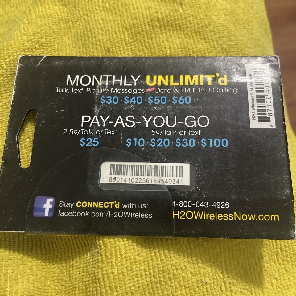 h2O Wireless SIM Starter Kit SIM Card | eBay