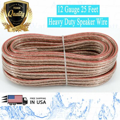 NEW 12 GA Gauge 25 Feet ft Heavy Duty Marine Car Home Audio Cable ...