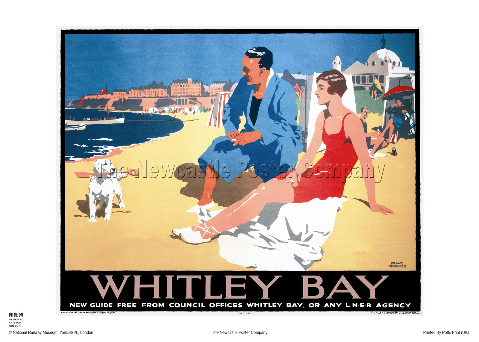 NORTHUMBERLAND WHITLEY BAY VINTAGE RAILWAY RETRO TRAVEL POSTER ...