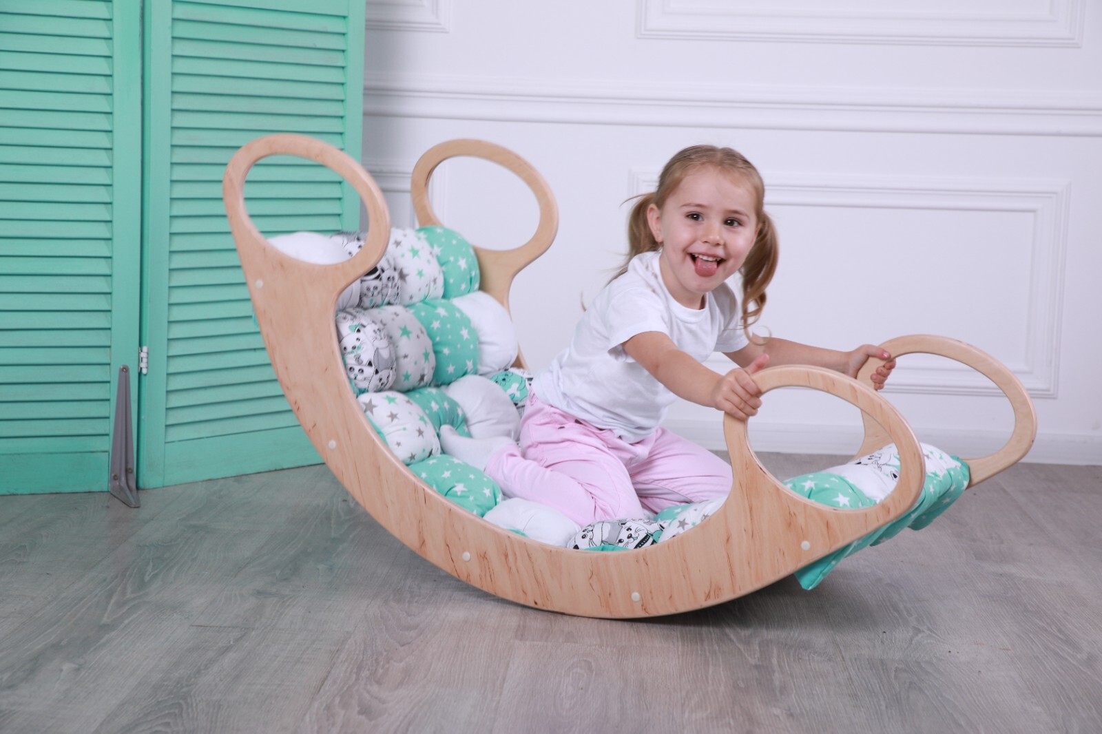 Montessori Child Rocking Bed, Wooden Rocking Play, Wooden Rocking Chair ...