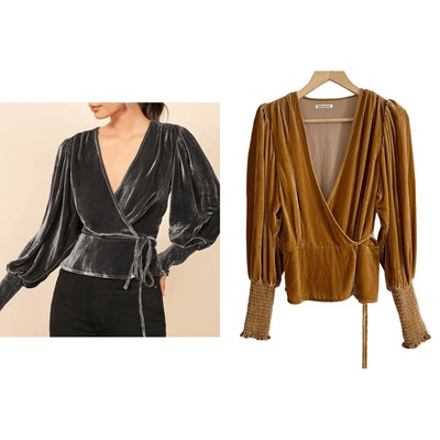 Reformation Velvet Wrap Top | eBay