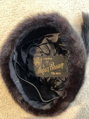stefan braun toque black mink hat with tails | eBay