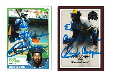 Lot Of (2) Cecil Cooper Signed Autograph Baseball Cards Personalized To ...