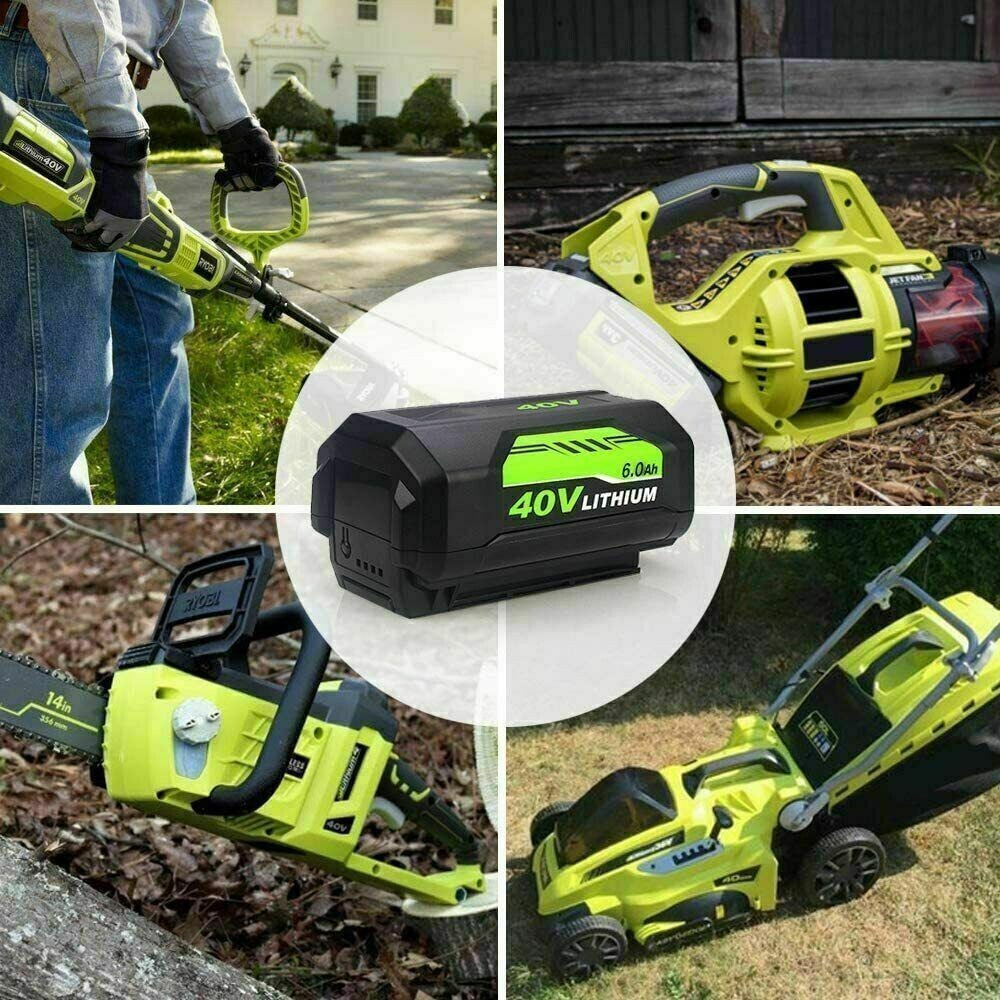 2 PACK 6.0AH Lithium Battery for Ryobi 40V 6.0Ah Battery OP40404 OP4040 ...