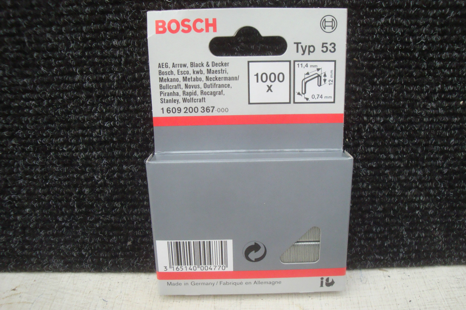1000 X BOSCH TYPE 53 12MM TACKER STAPLES ARROW STANLEY ETC 1609200367 ...