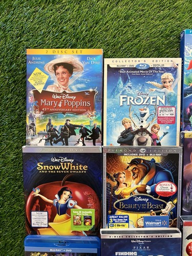 Lot Of 12 Disney DVD Blu-Ray Movies Big Hero 6 Nemo Little Mermaid Mary ...