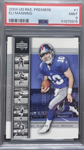 ELI MANNING 2004 UPPER DECK ROOKIE PREMIERE ROOKIE RC #1 PSA 9 MINT ...