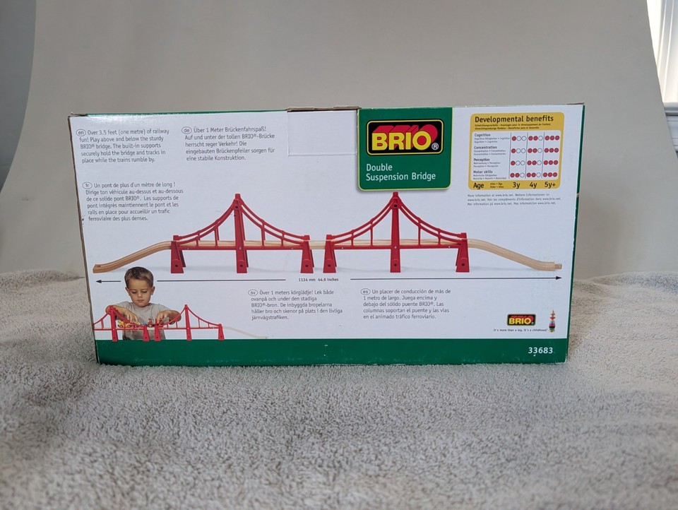 New Open BRIO World - 33683 Double Suspension Bridge ~Toy Train Set ...