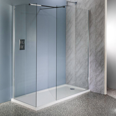 Large Rectangle Slimline Shower Enclosure Tray Walk in Shower Base ...