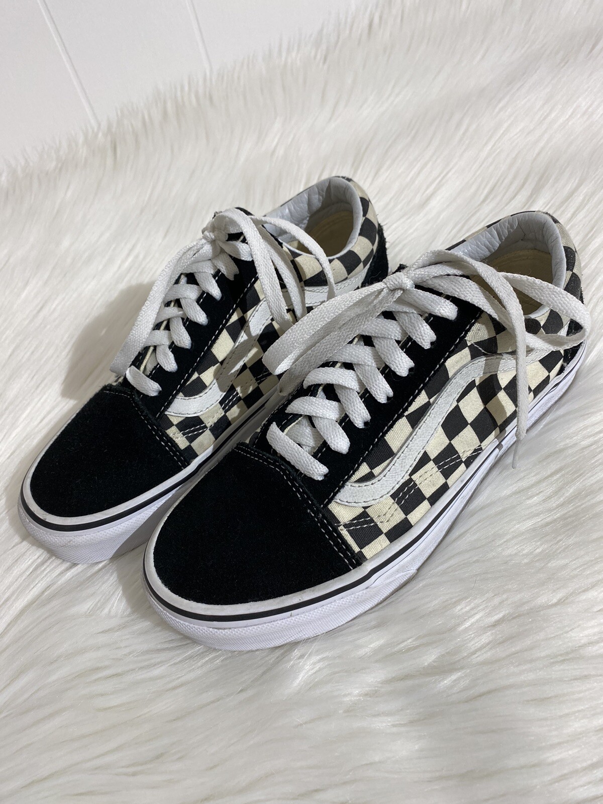 Vans Old Skool Primary Check Black White Mismatch Uni… - Gem
