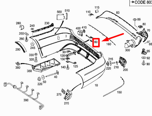 MERCEDES-BENZ E W212 TRAILER TOW CAP COVER A2128850356 ORIGINAL for ...