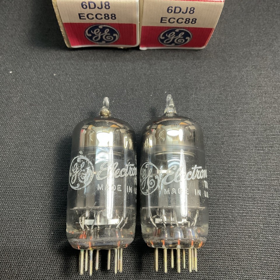 MATCHED PAIR GE 6DJ8 (ECC88) AUDIO VACUUM TUBES TESTED VINTAGE 5.10310 ...