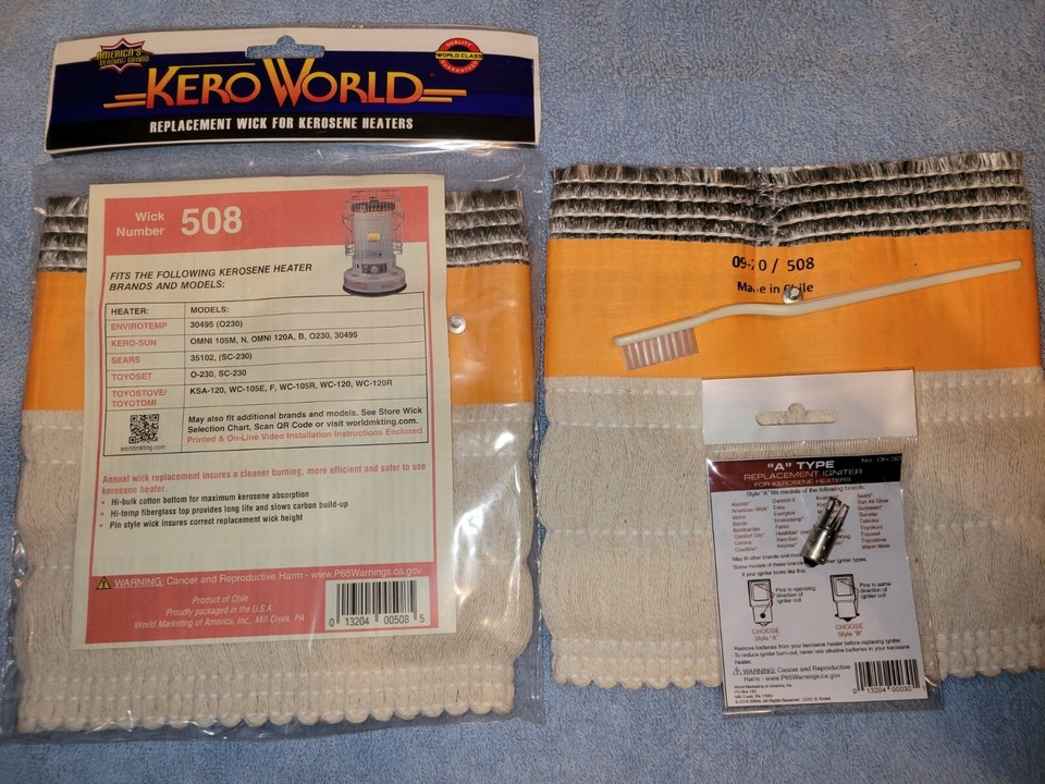 TOYOSET O-230, SC-230 KEROSENE HEATER WICK, IGNITER, WICK BRUSH & GUIDE ...