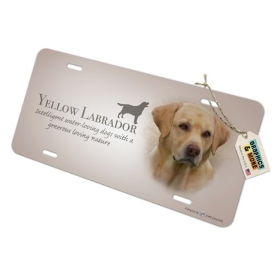 Yellow Labrador Retriever Dog Breed Novelty Metal Vanity Tag License ...