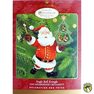 Hallmark 2000 Jingle Bell Kringle Keepsake Collector's Club Brass Bell ...