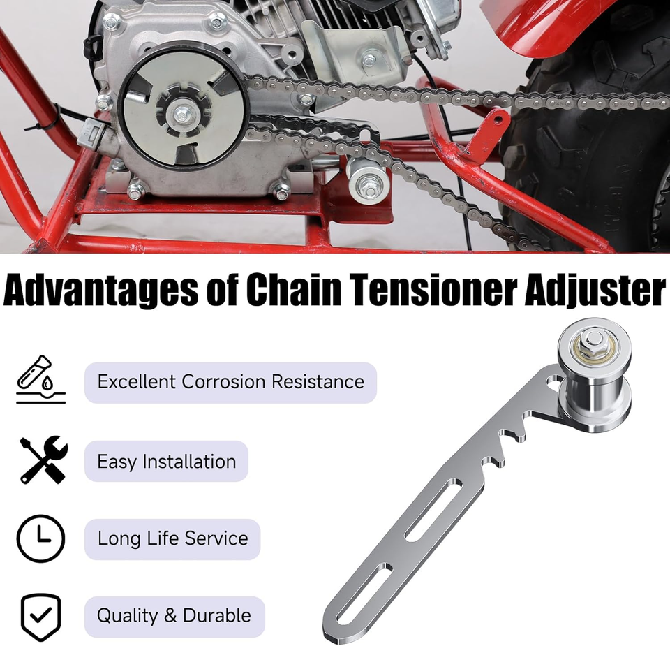 Mini Bike Chain Tensioner Adjuster Bracket with Roller Compatible with ...