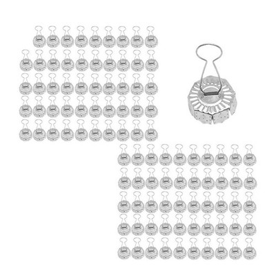 100PCS Christmas Ball Baubles Ornament Caps Removable Metal Hangers ...