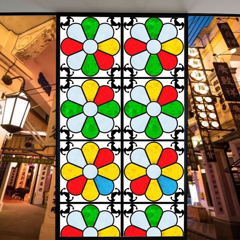 Self-adhesive Stained Glass Stickers Church Opaque Window Film Home ...