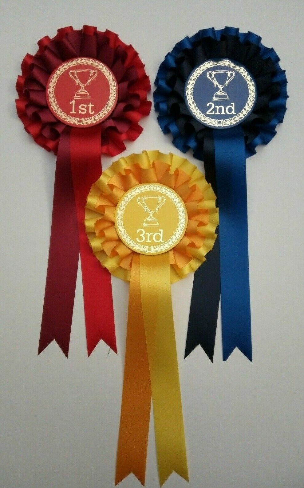 Award Rosettes Individual Placing 2 Tier Rosettes 1st - 6th Place FREE ...