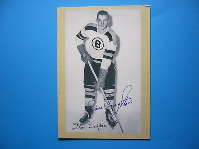 1950'S 1960`S NHL HOCKEY PHOTO DAVE CREIGHTON AUTOGRAPH AUTO BOSTON ...