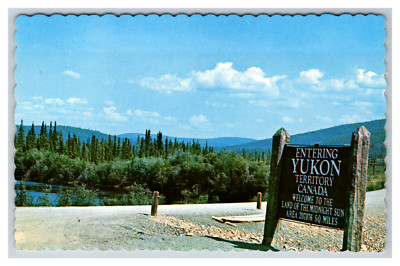 Entering Yukon Territory Canada Border Sign Scalloped Edge Postcard | eBay