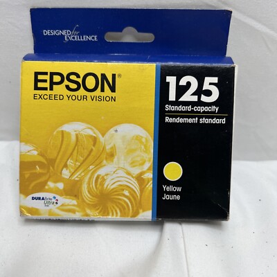 New Genuine Epson 125 Yellow Ink Cartridge Stylus NX127 Stylus NX530 11 ...