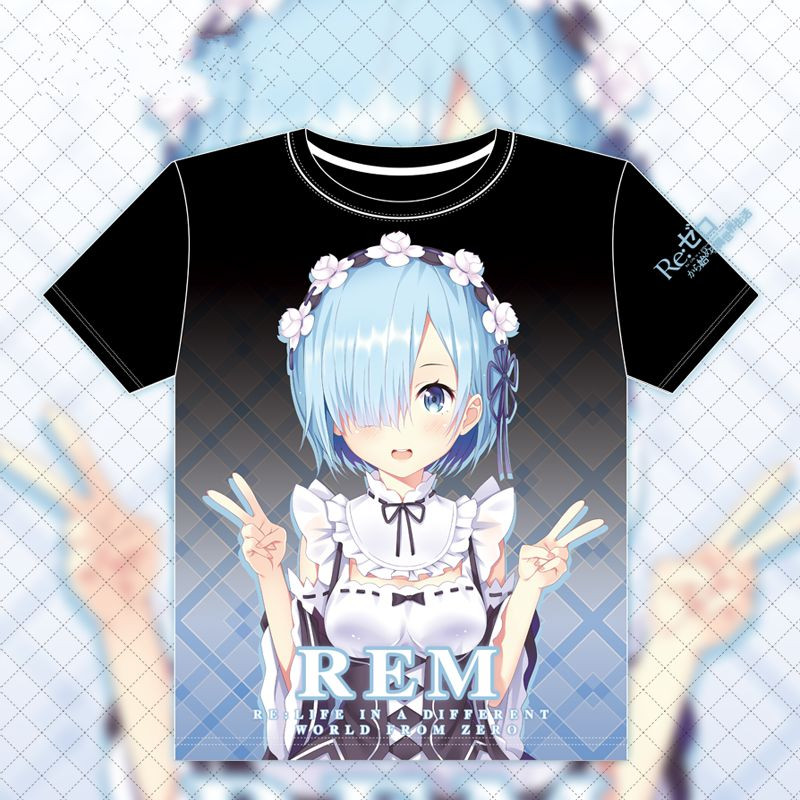 Re:Zero Rem Anime Unisex Leisure Full Color Casual Tops T-Shirt B101 | eBay