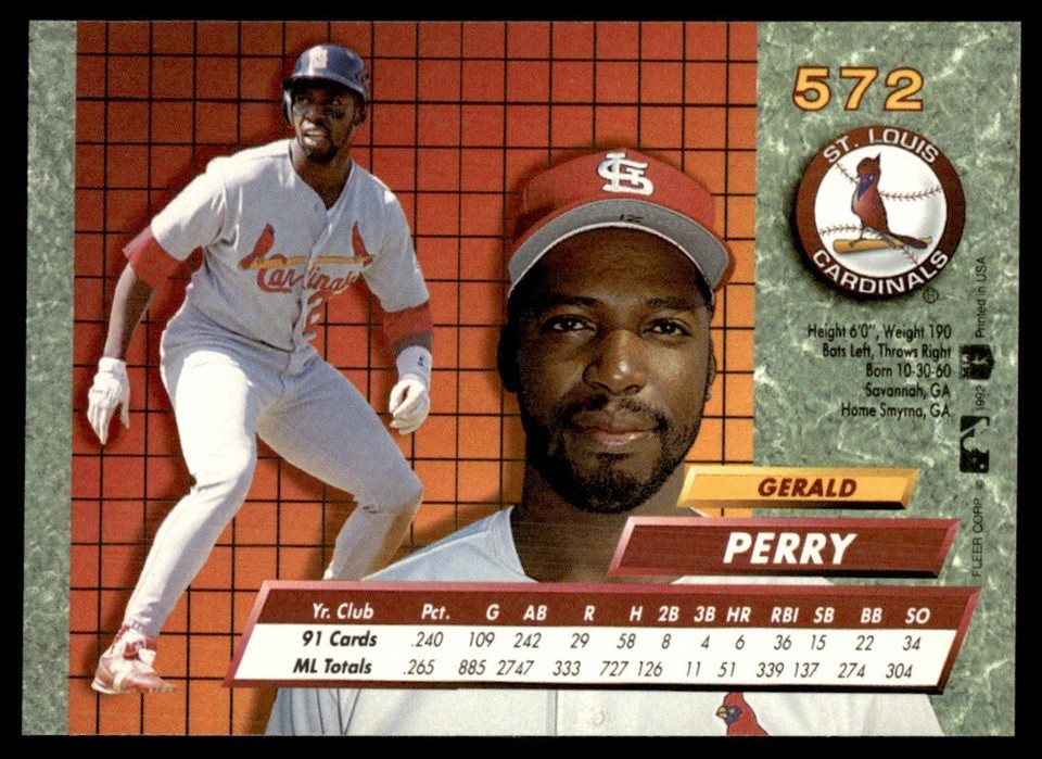 1992 Fleer Ultra #572 Gerald Perry St. Louis Cardinals | eBay
