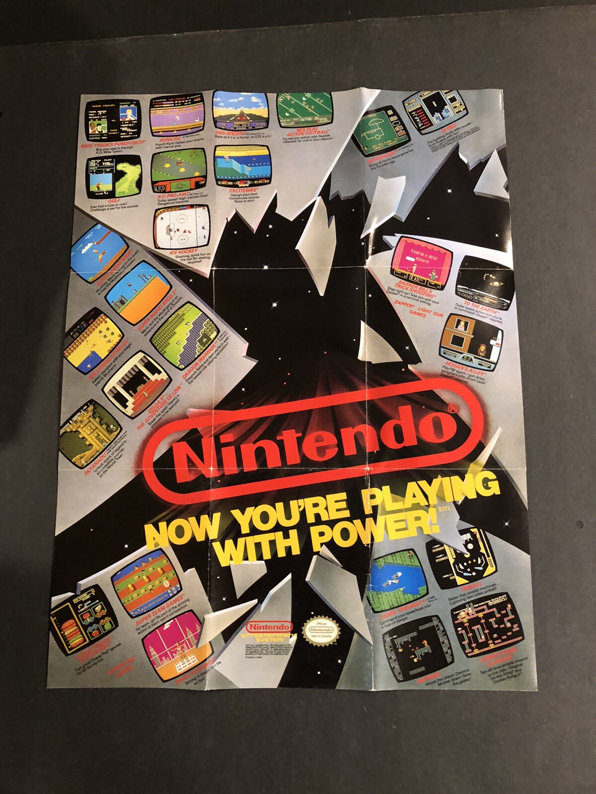 Nintendo nes box Insert poster 1989 now you’re playing with power | eBay